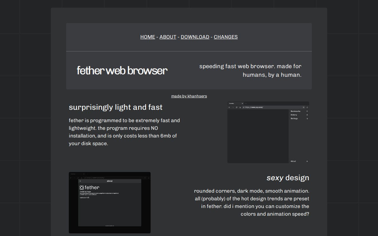 fether web browser